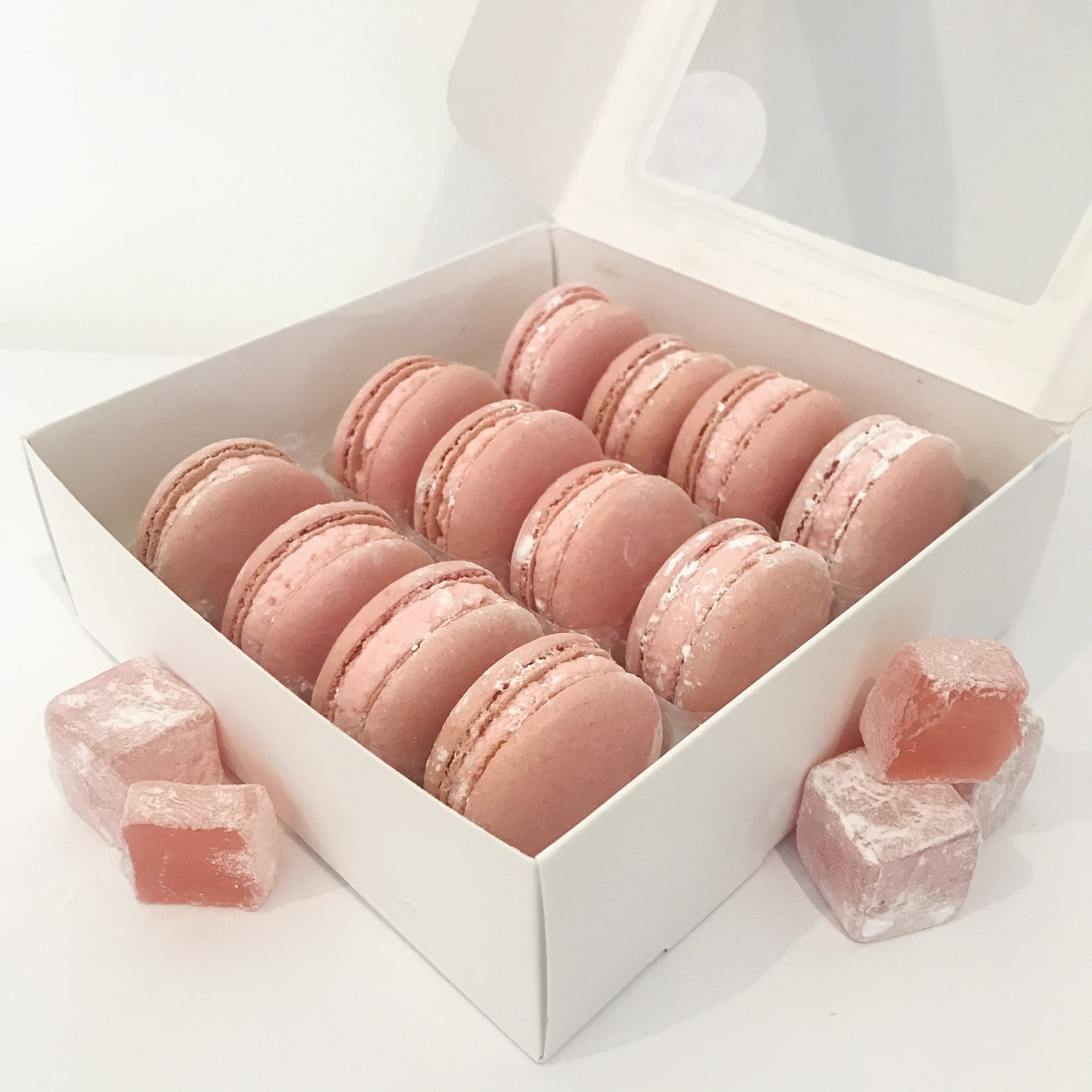 Turkish Delight Rose Macarons Box – Sugar Glaze Bakery